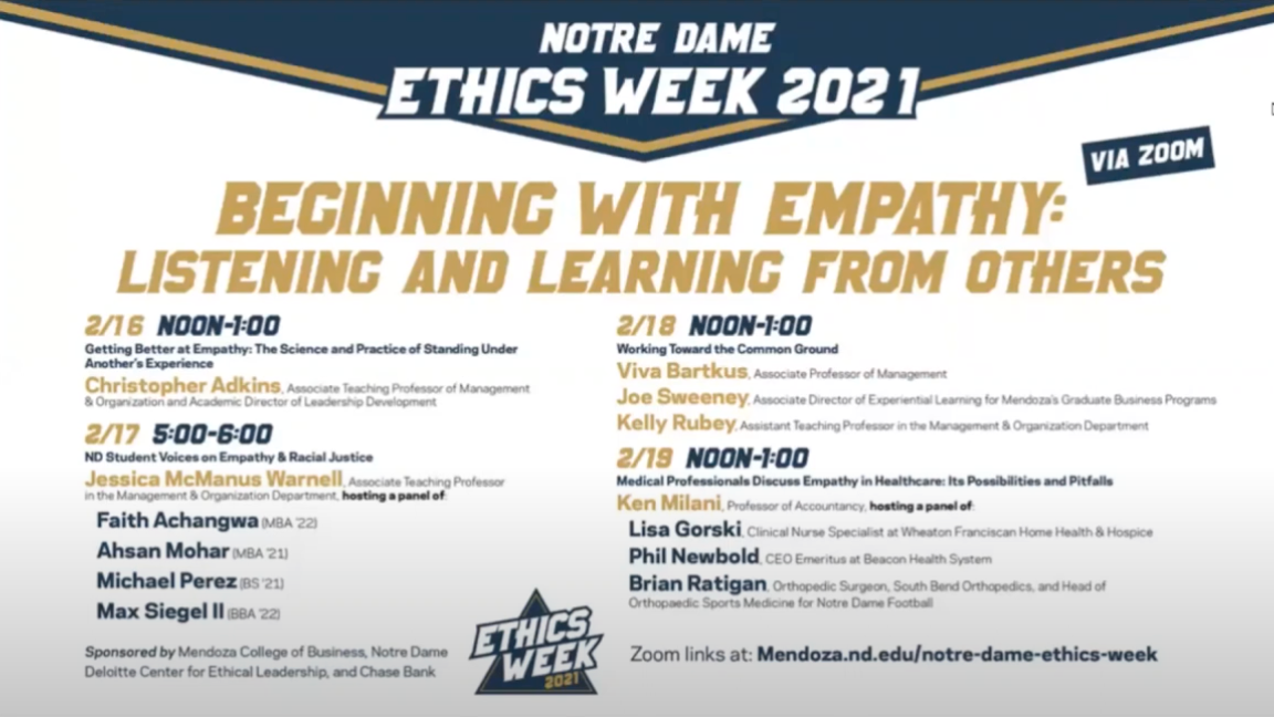 Ethics Week 2021 Delves into the Importance of Empathy - Irish Rover